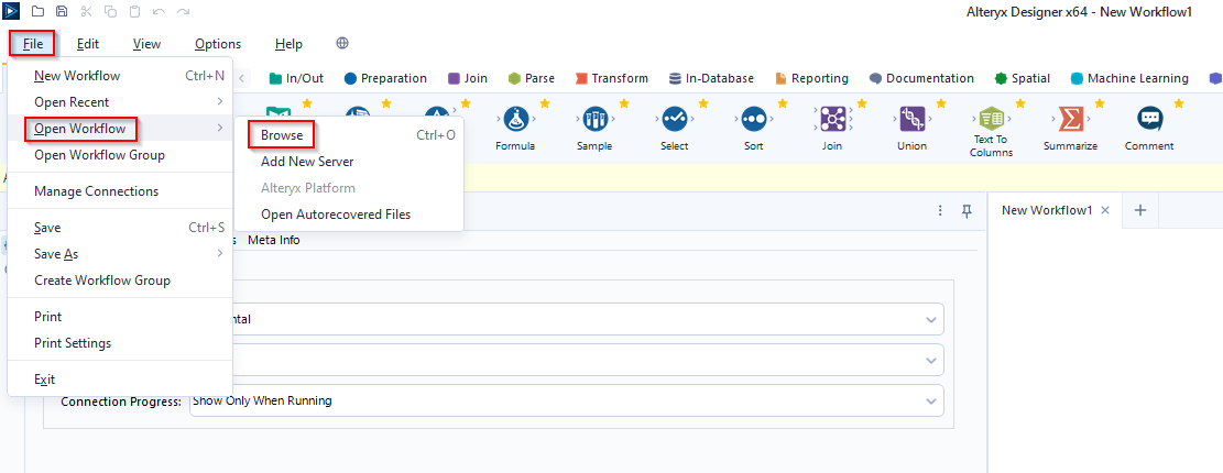 How to open a .yxzp file within Alteryx
